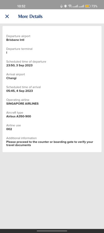 Flight Report: SINGAPORE AIRLINES SQ 246 – Brisbane to Singapore ...